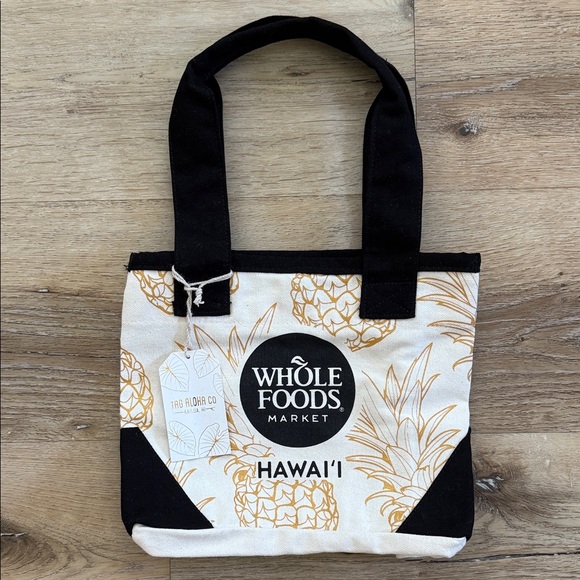 whole foods hawaii | Bags | Hawaii Mini Tote Bag Black And Cream | Poshmark